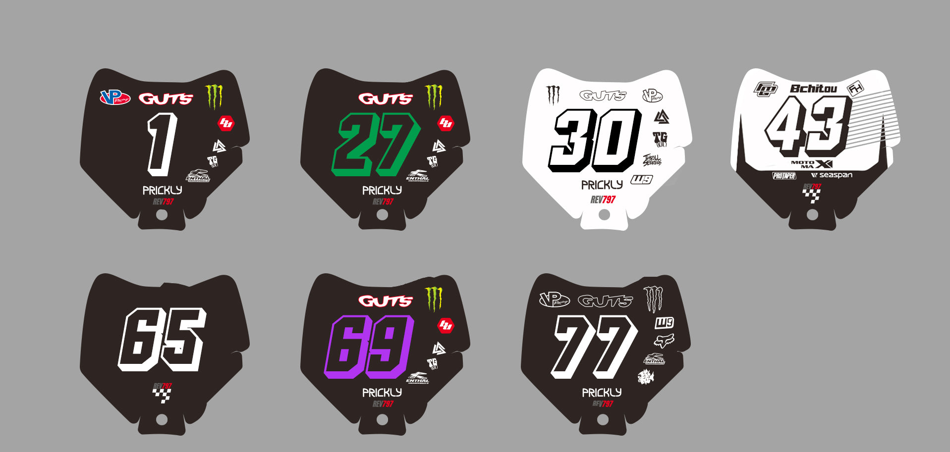 Dirt Bike Front Number Plate Graphics Decal for MOTOCUTZ – REV797