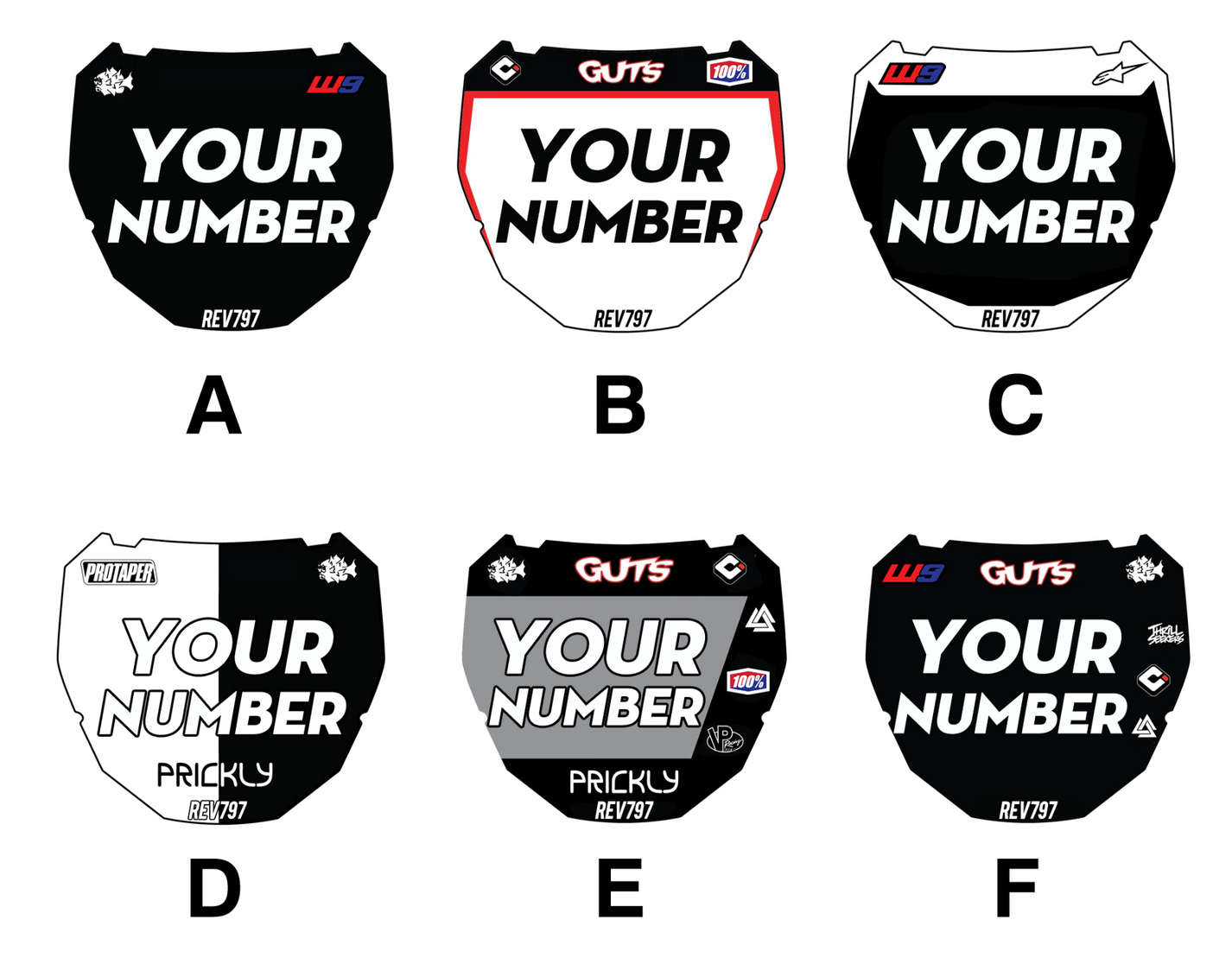 ODI Dirt Bike Front Number Plate Decal (Free logo & number changes ...