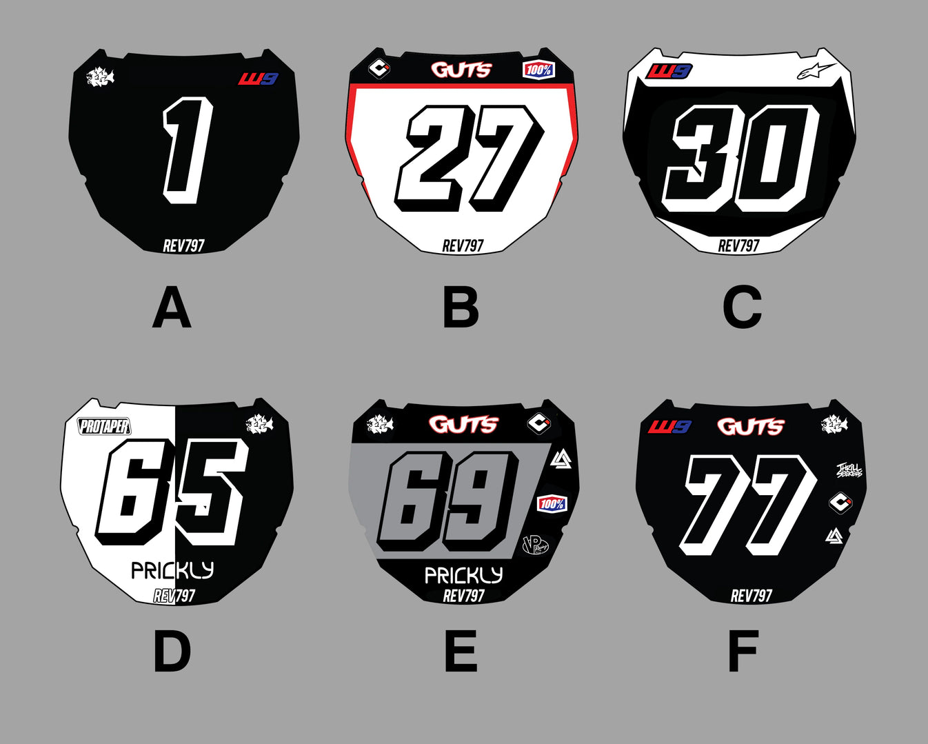 Custom ODI Dirt Bike Front Number Plate Decal – REV797